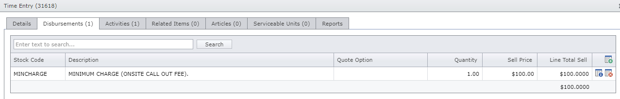 Minimum Charge Disbursements