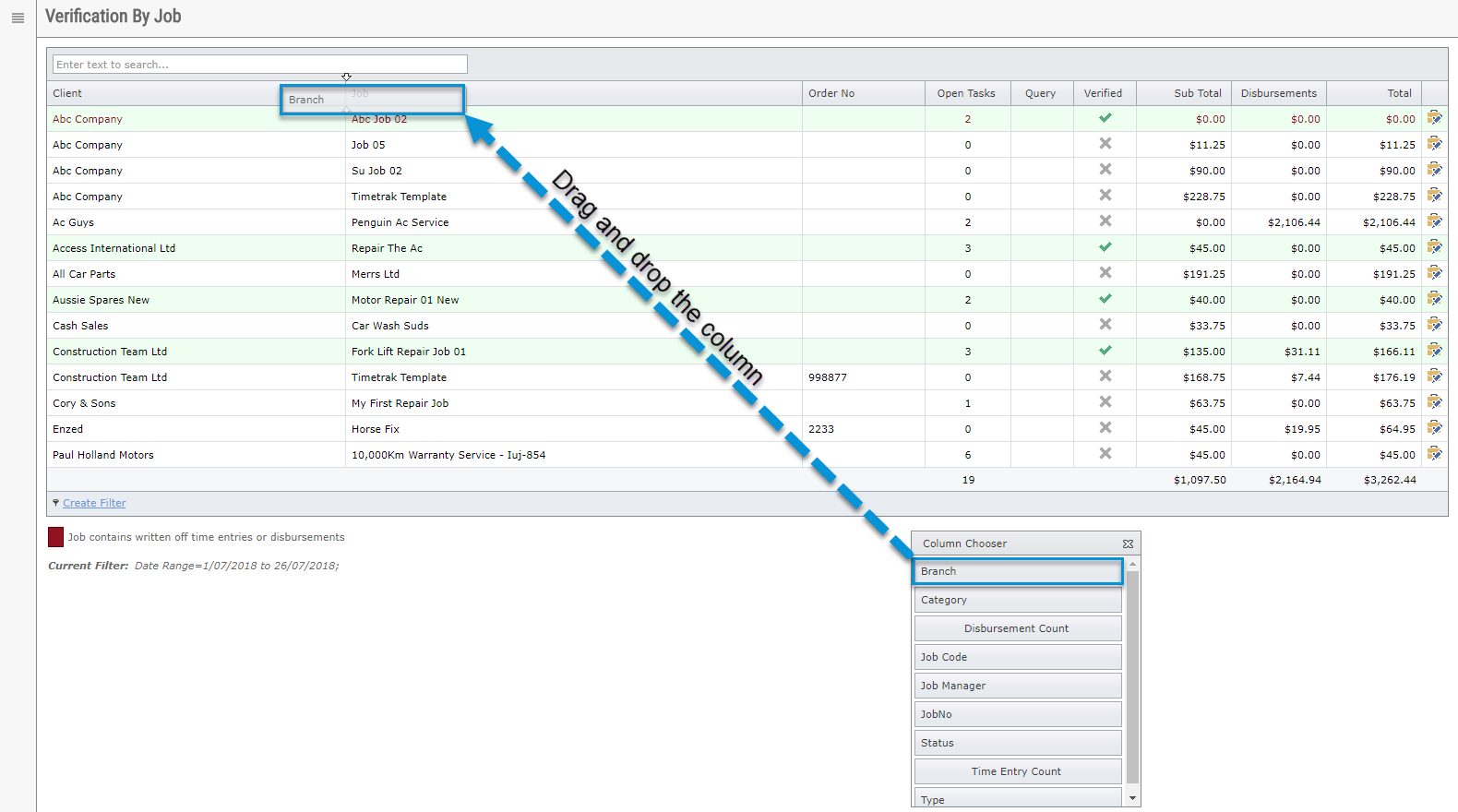 TimeSheet Verification by Job or User