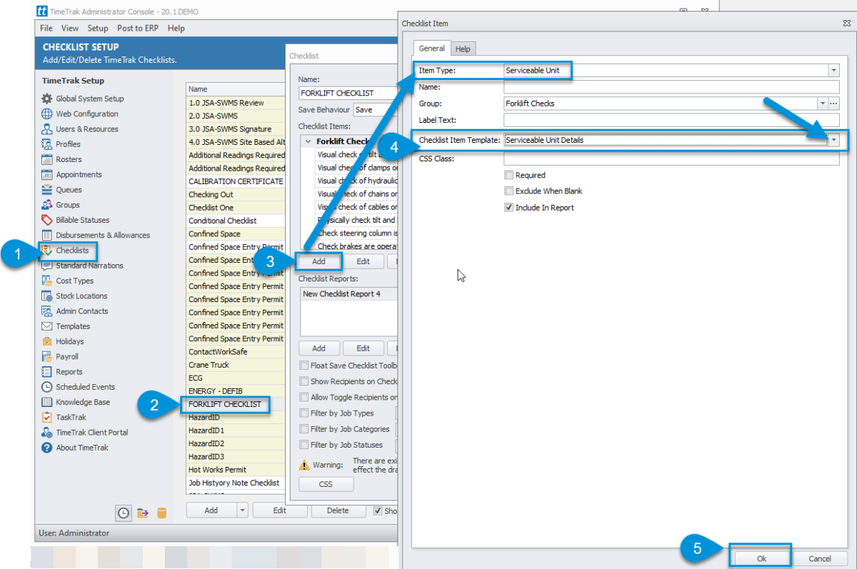 User Guide: Checklists in TimeTrak 21.1
